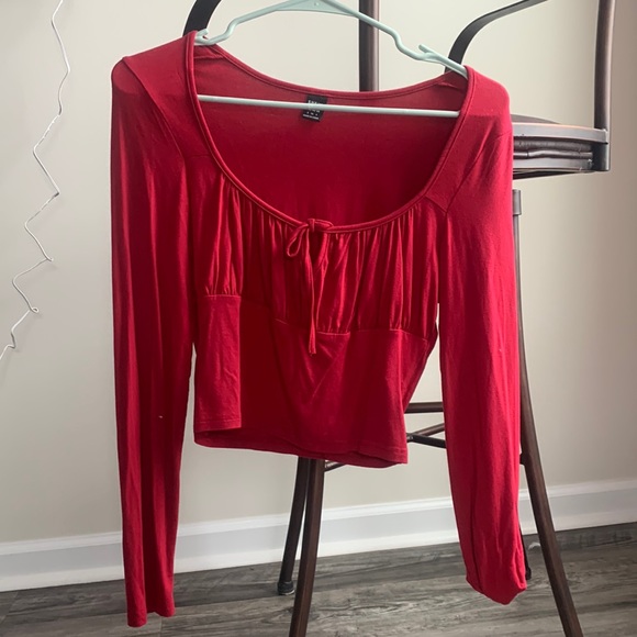 SHEIN | Tops | Hardly Worn Red Long Sleeve | Poshmark